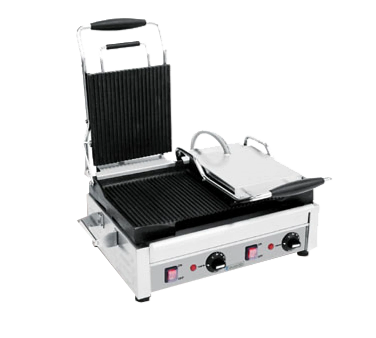 Eurodib - 18" x 11" Panini Grill w/ Left Side Flat Right Side Ribbed ...