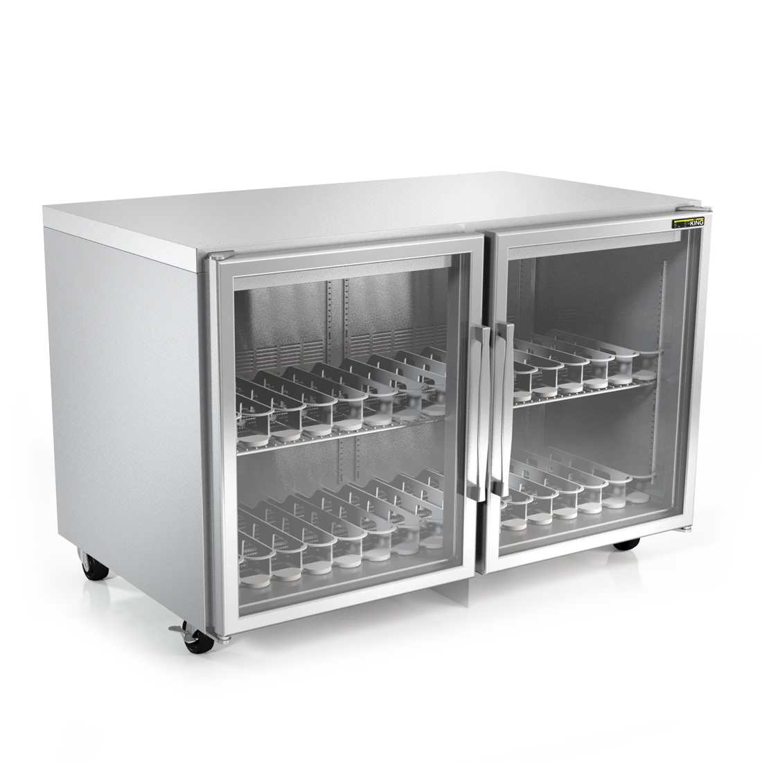 SilverKing - 48" 2 Glass Door Undercounter Refrigerator - SKR48A-EGUS1